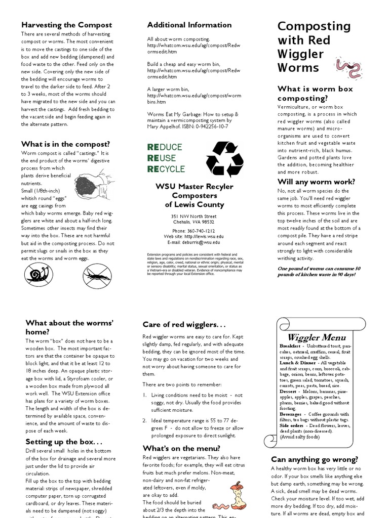 Composting With Red Wiggler Worms - Lewis County WA | PDF | Compost ...