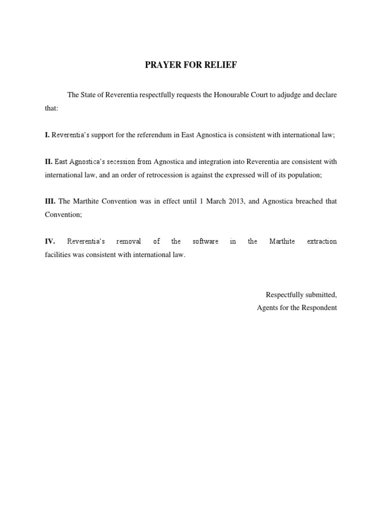 Prayer For Relief | PDF