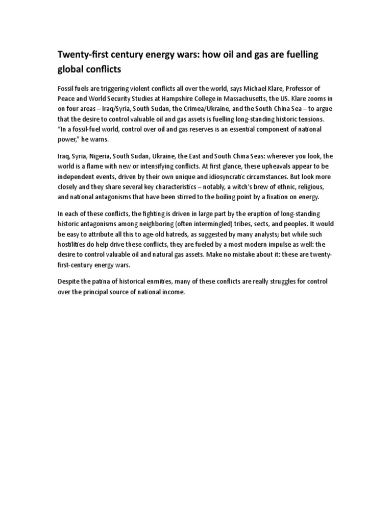 Twenty-First Century Energy Wars: How Oil and Gas Are Fuelling Global ...
