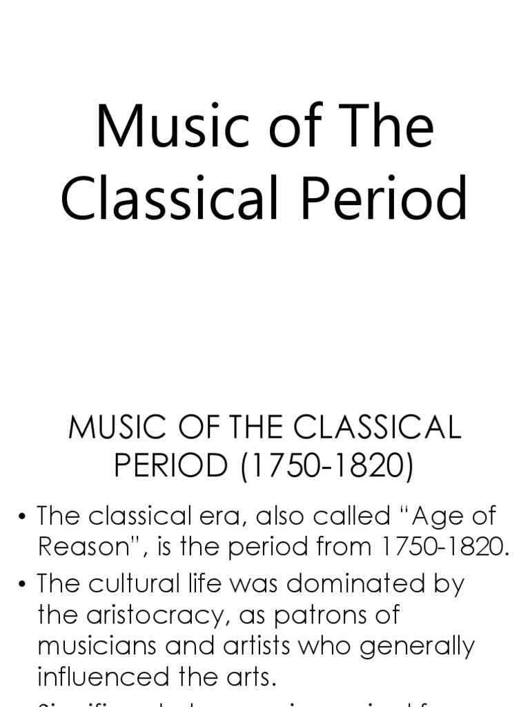 Music of The Classical Period | PDF | Classical Period (Music ...