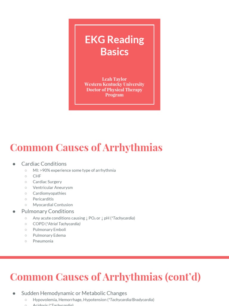 EKG Reading Basics - Inservice Summer 2016 | PDF | Cardiac Arrhythmia ...