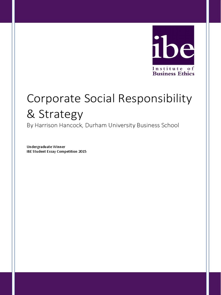 Corporate Social Responsibility and Strategy | PDF | Corporate Social ...