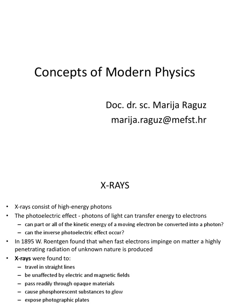 Modern Physics Concepts Explained | PDF | Atomic Nucleus | Nuclear Physics