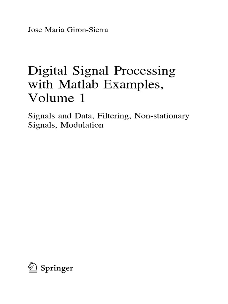 Digital Signal Processing With Mathlab Examples, Vol 1 | PDF ...