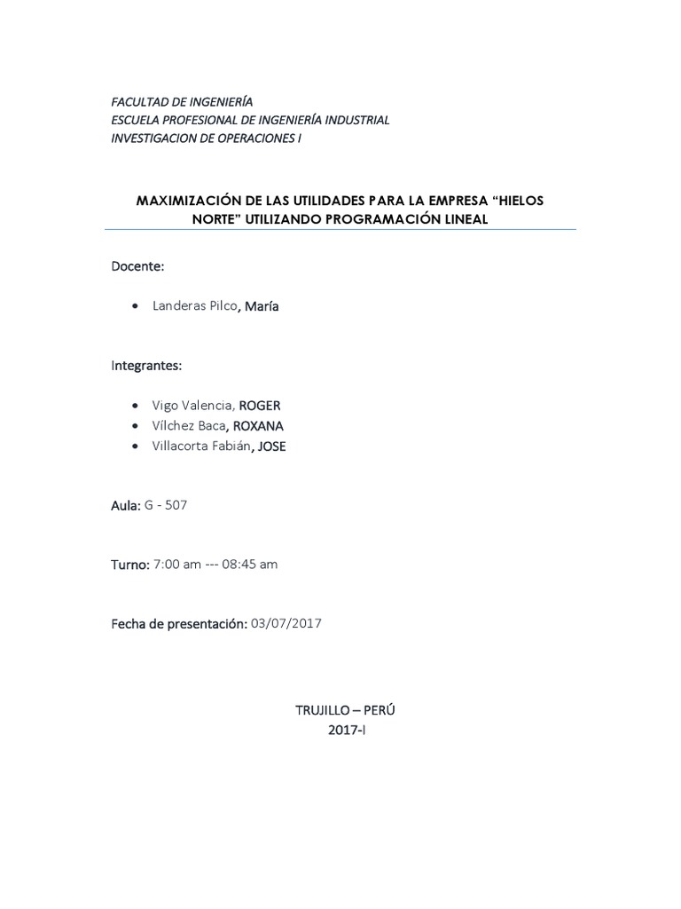 Proyecto Invope | PDF | La investigación de operaciones | Toma de decisiones