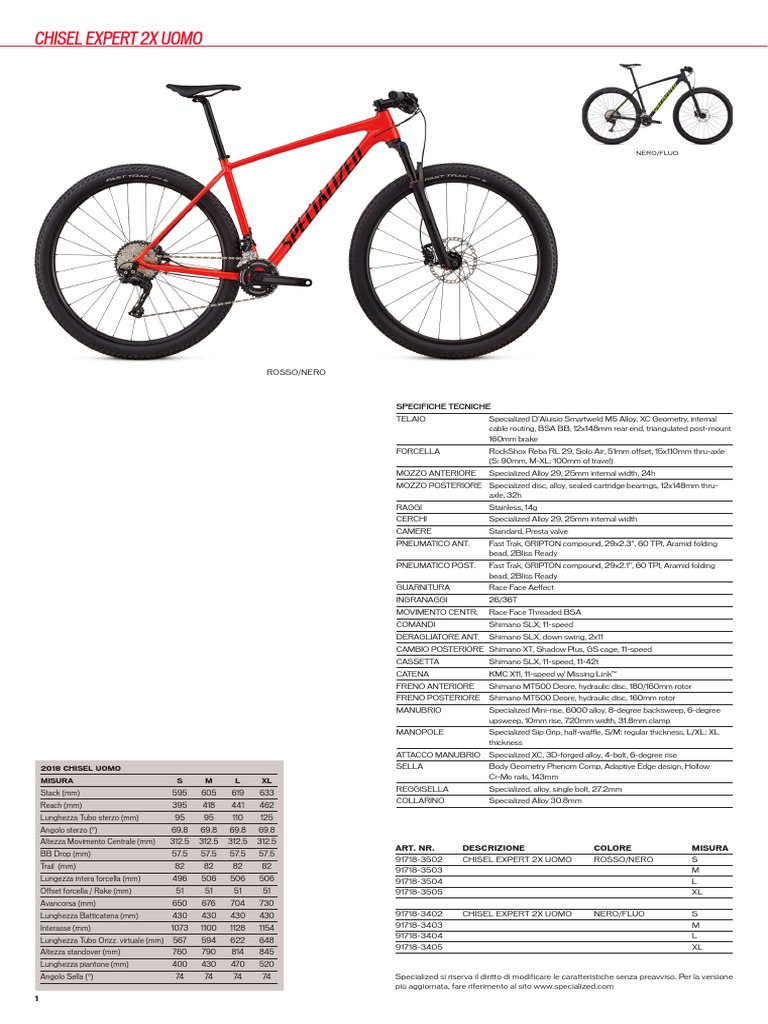 Specialized Chisel 2018 Man | PDF | Vehicle Parts | Land Vehicles