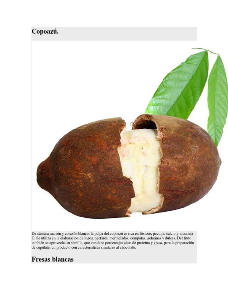 Fruta Copoazú: Propiedades y Usos | PDF | Cocina vegana | Alimentos