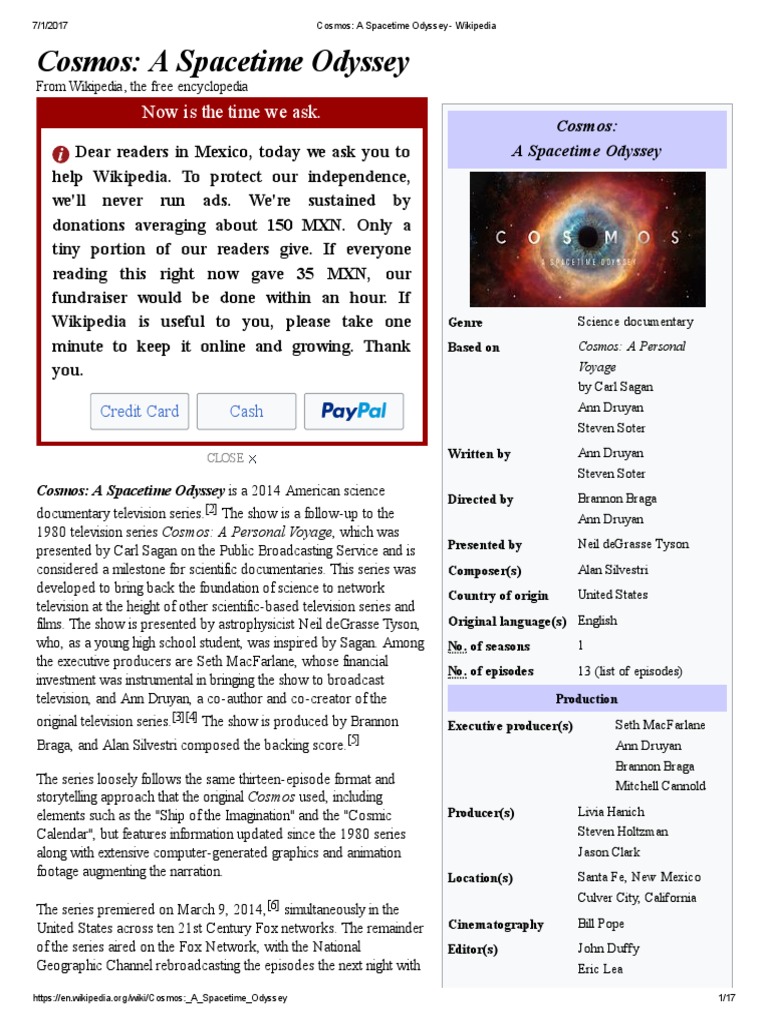 Cosmos: A Spacetime Odyssey Overview | PDF | Television | Leisure