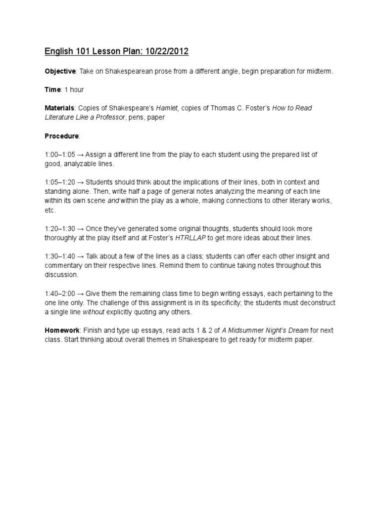 College Lesson Plan | PDF