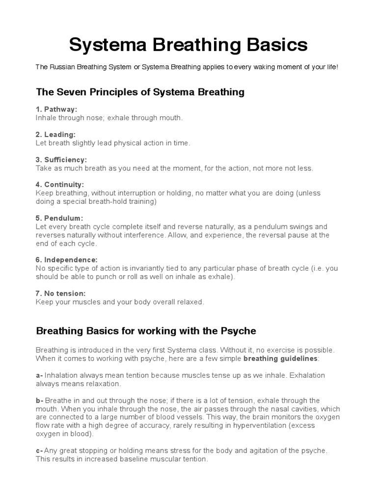 Systema Breathing | PDF | Exhalation | Breathing