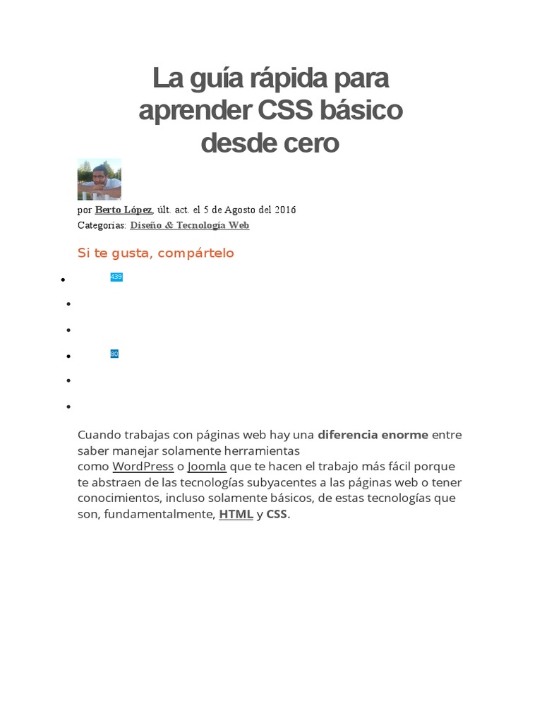 La Guía Rápida para Aprender CSS Básico Desde Cero | Descargar gratis ...