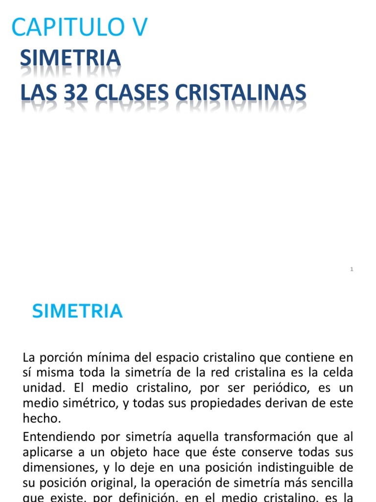 CAPITULO V Las 32 Clases de Simetria | Descargar gratis PDF | Simetría | Rotación