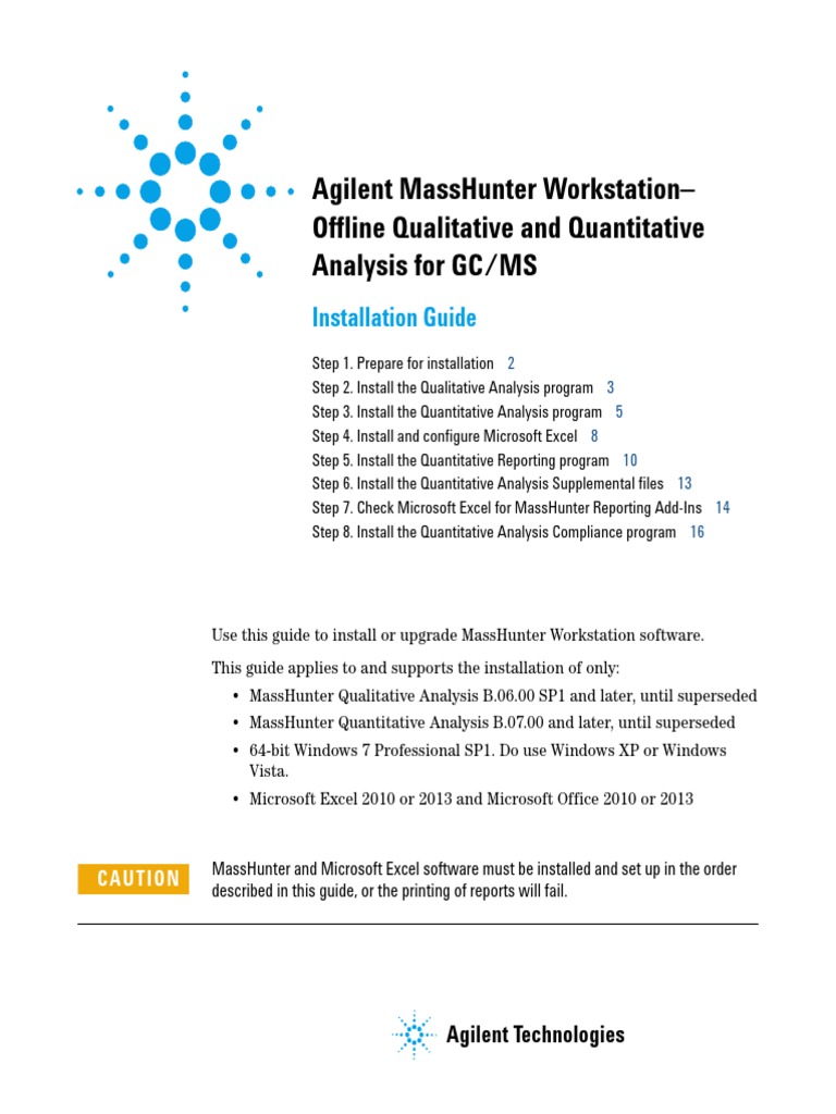 G3335-90158 MassHunter Offline Installation GCMS | PDF | Installation ...