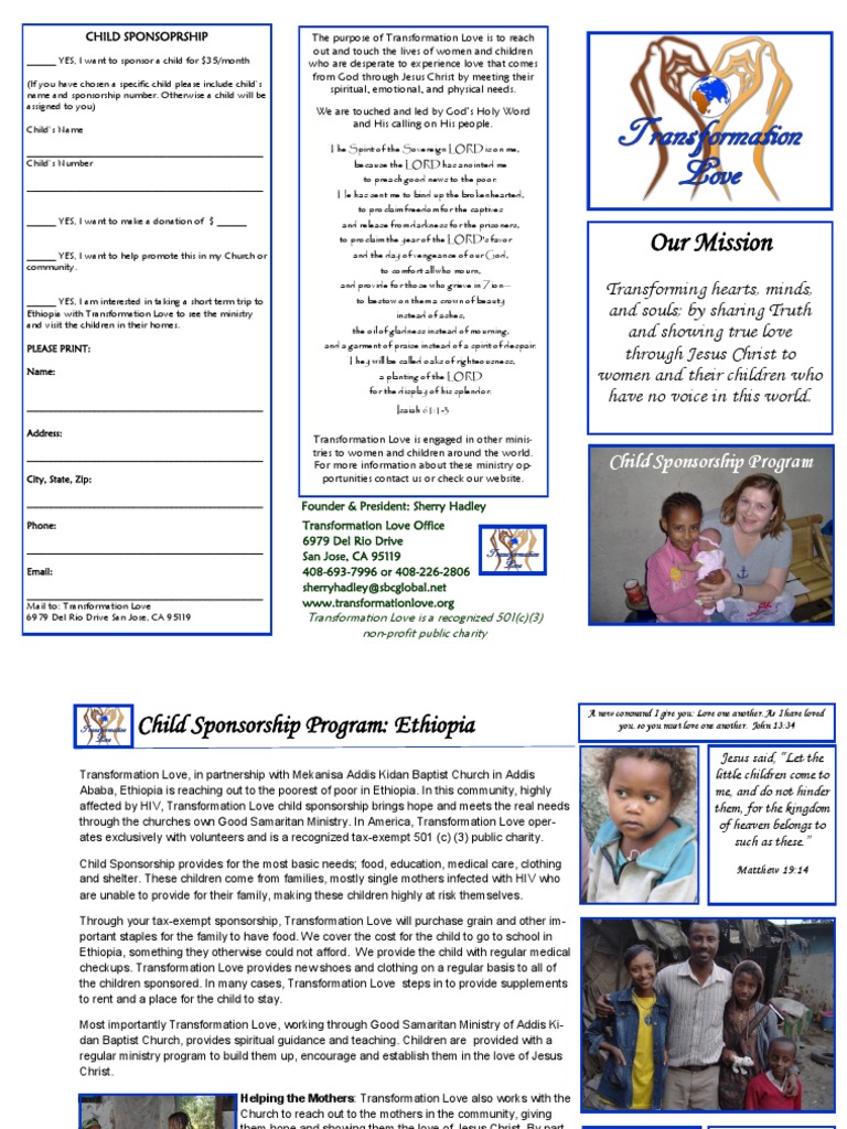 Brochure - Child Sponsorship | PDF | Disciple (Christianity) | Jesus