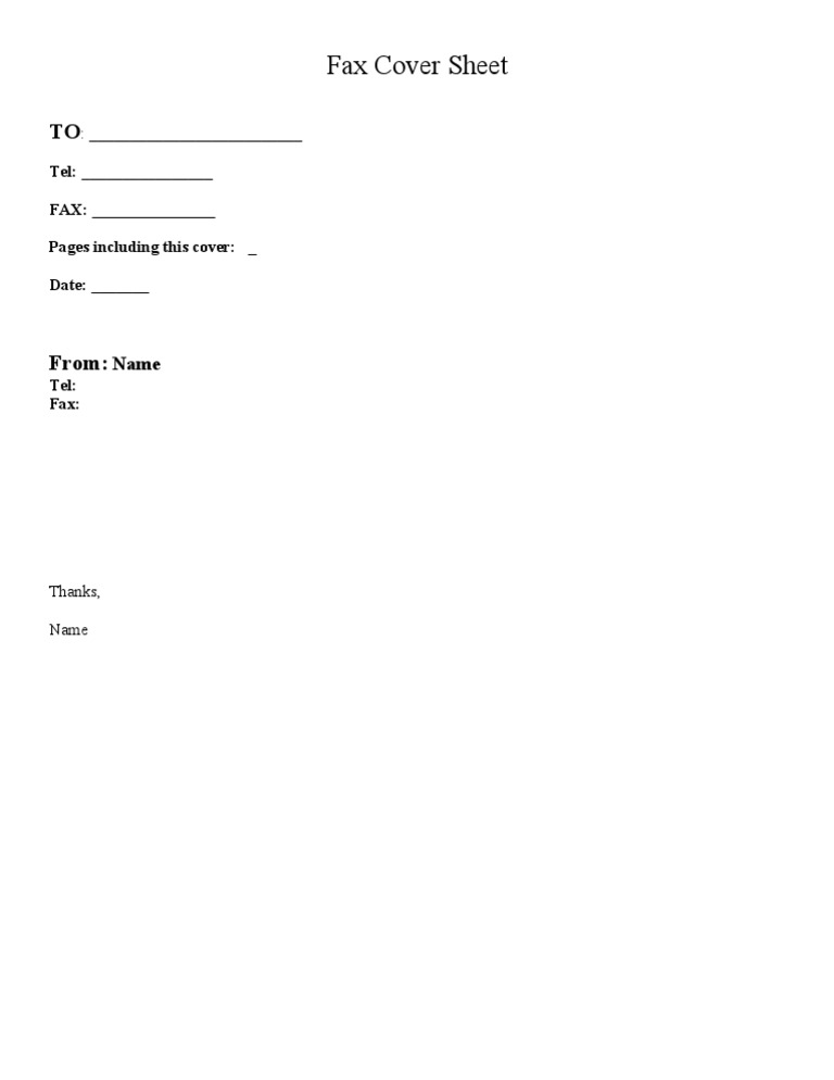Fax Cover Sheet Template | PDF