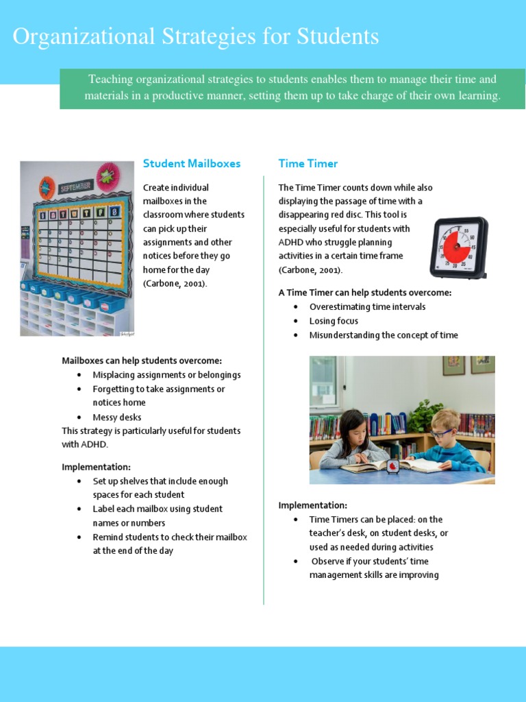 Organizational Strategies | PDF | Learning Disability | Classroom