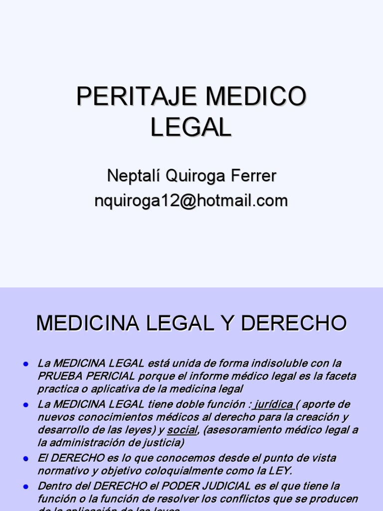 Peritaje Médico Legal: Fundamentos y Práctica | PDF | Testigo experto ...
