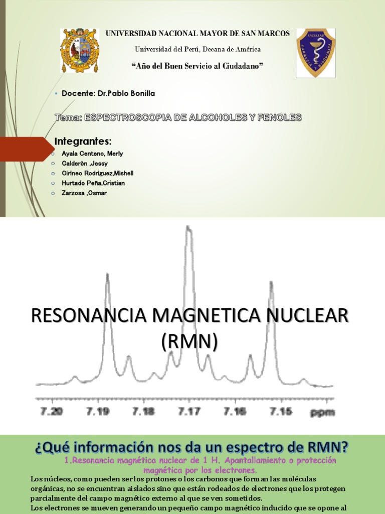 Espectroscopía de RMN en Alcoholes | PDF | Resonancia magnética nuclear ...