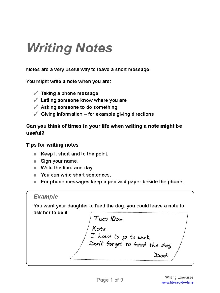 Writing Notes | PDF