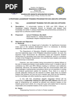 SSLG Leadership Training Proposal | PDF | Leadership