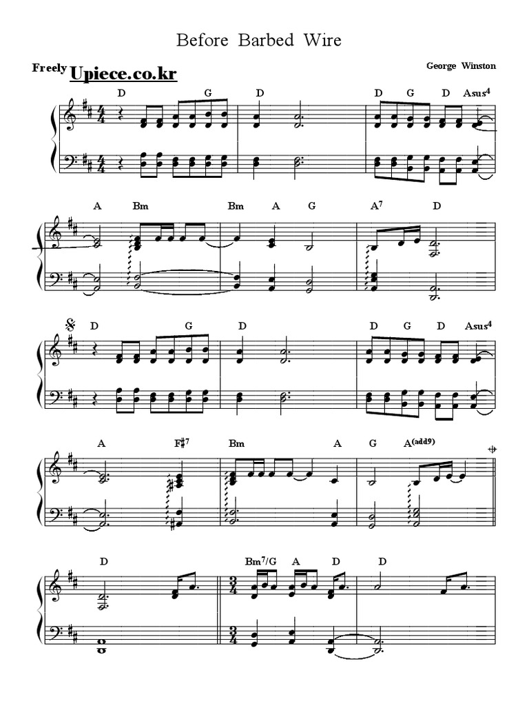 George Winston - Before Barbed Wire PDF | PDF