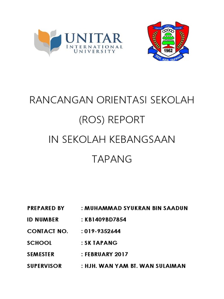 Rancangan Orientasi Sekolah (Ros) Report in Sekolah Kebangsaan Tapang | PDF