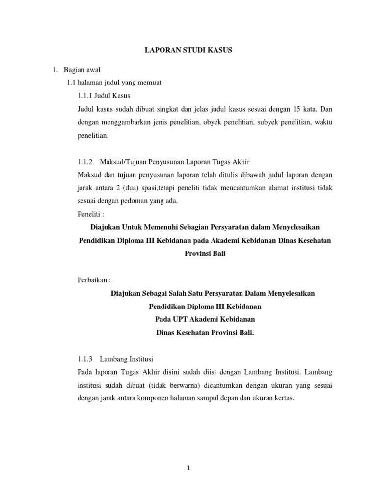 Laporan Studi Kasus Wulan | PDF