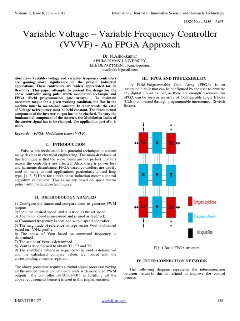 Variable Voltage - Variable Frequency Controller - VVVF - An FPGA Approach | Download Free PDF ...