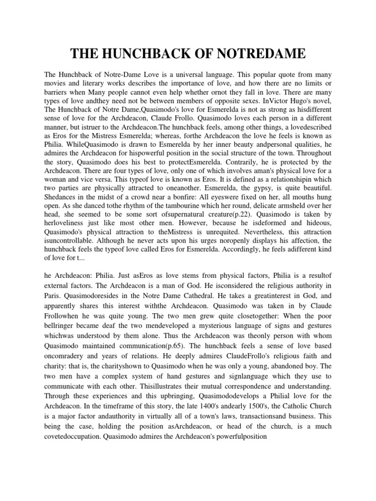 The Hunchback of Notredame | PDF | Quasimodo | The Hunchback Of Notre Dame