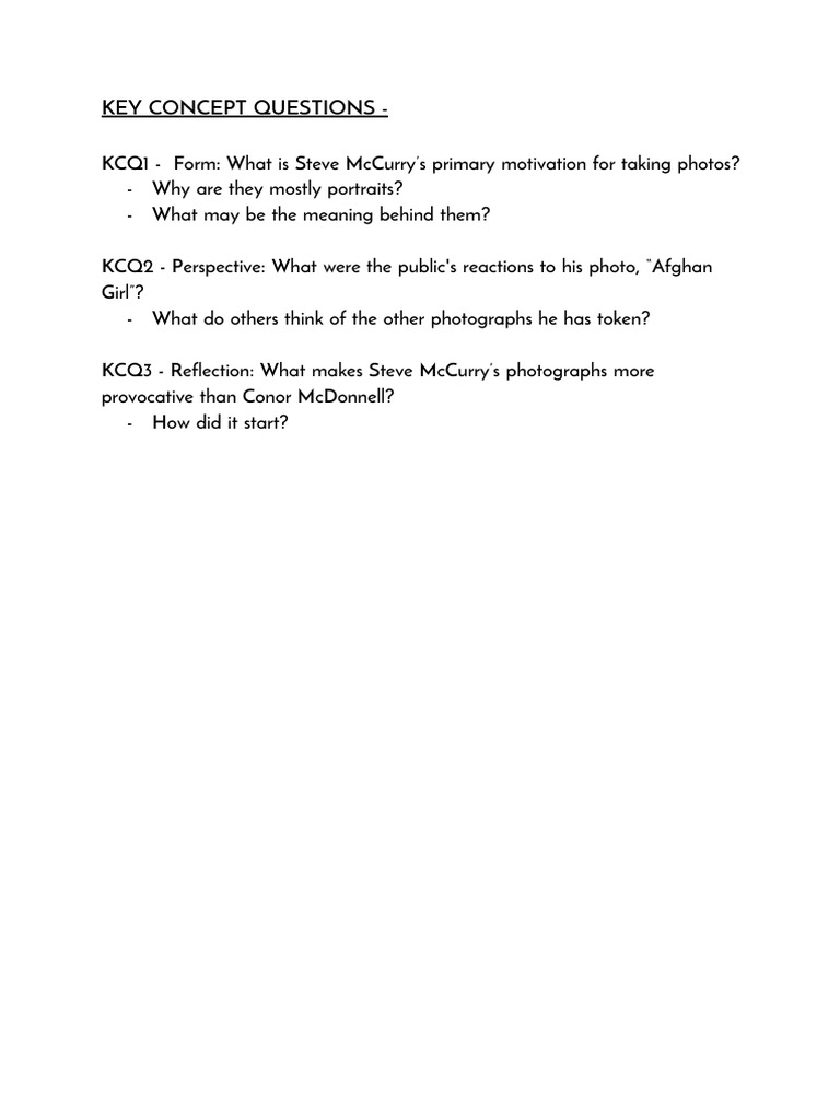 Key Concept Questions | PDF