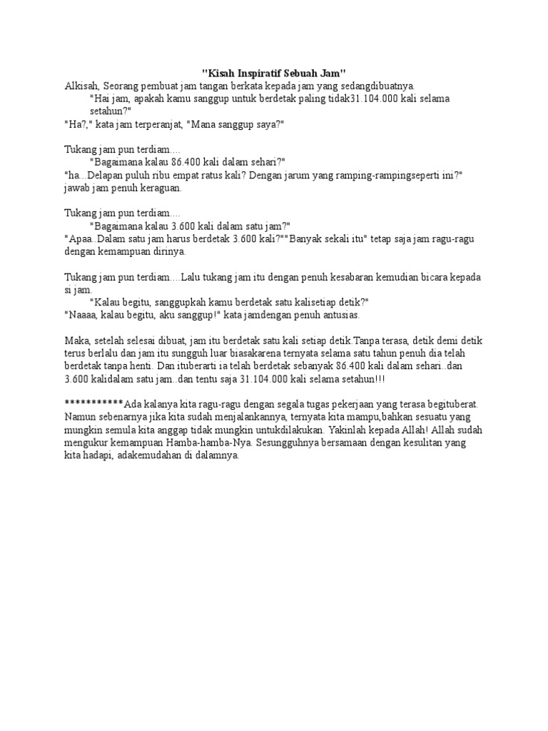 Cerita 'Sebuah Jam' | PDF