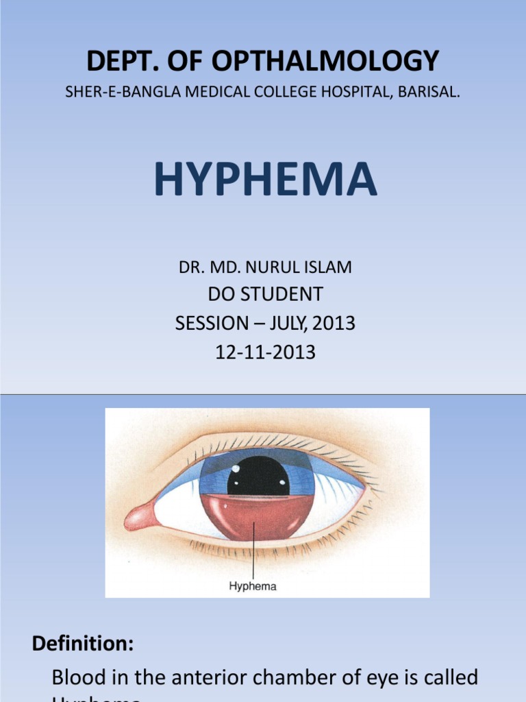hyphema | Clinical Medicine | Diseases And Disorders