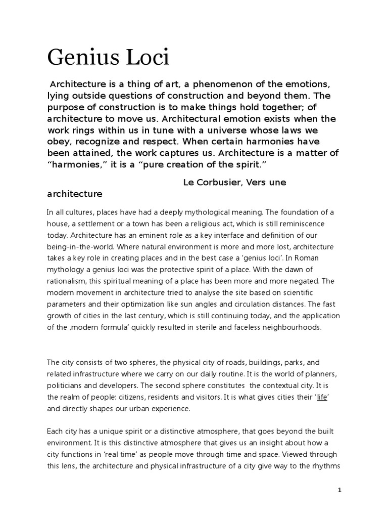 Understanding Genius Loci in Architecture | PDF | Sustainability ...