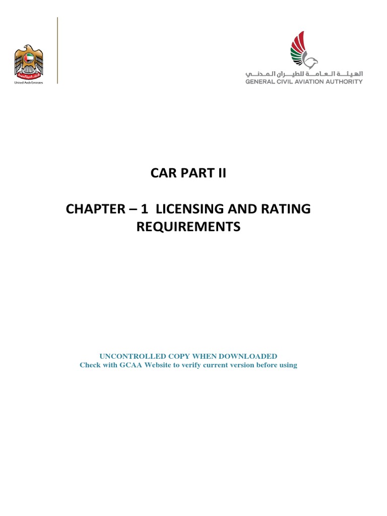 Licensing Requirements for Pilots and Medical Certification Standards ...