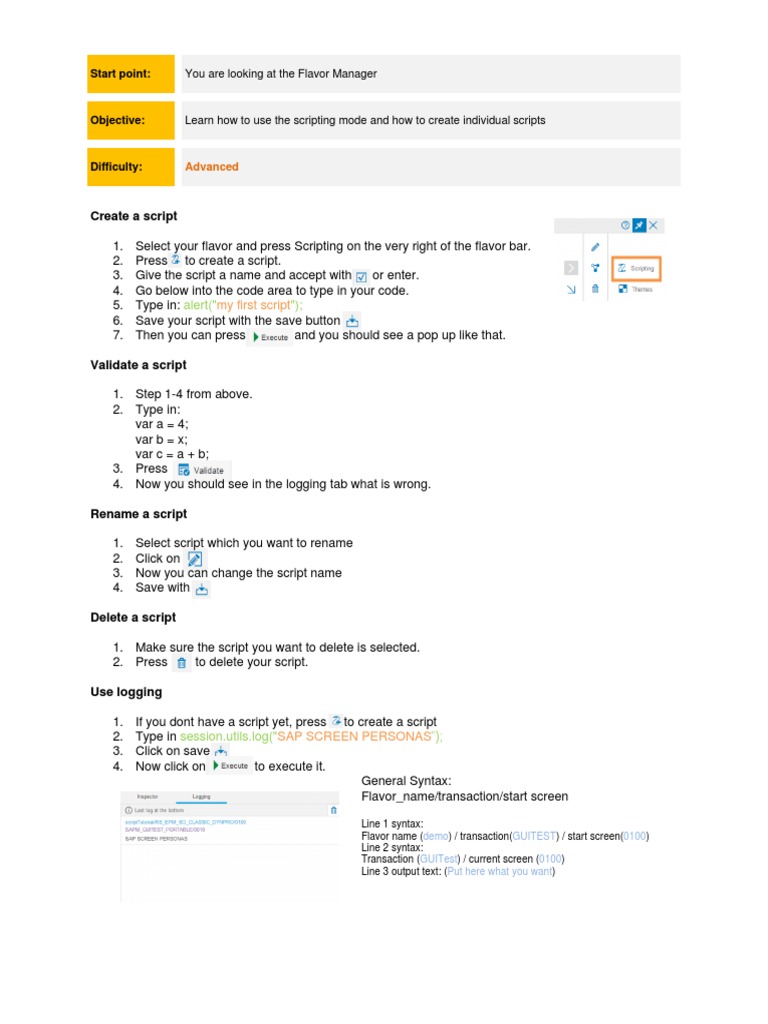 Learn Flavor Manager Scripting | PDF | Variable (Computer Science) | Areas Of Computer Science