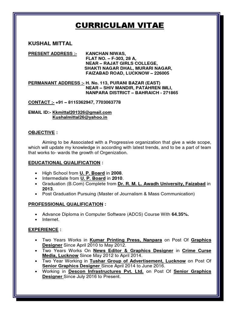 Resume (Kushal Mittal) | PDF | Mass Media | Public Sphere