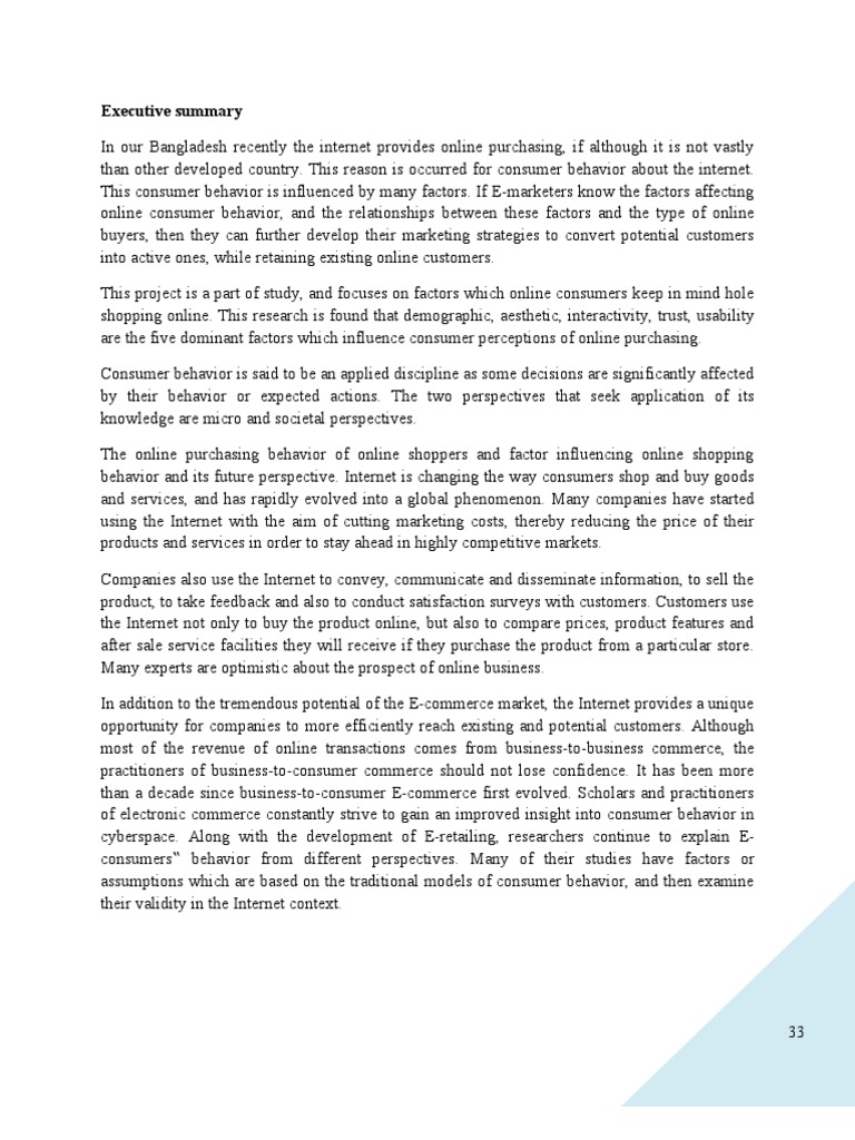 Executive Summary | PDF | Online Shopping | E Commerce