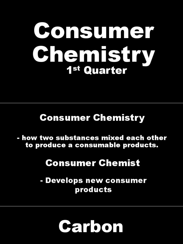 Overview of Consumer Chemistry Concepts | PDF