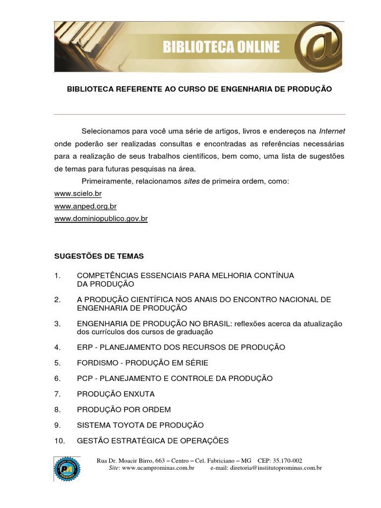 Engenharia De Produção Pdf Pdf Inovação Vantagem Competitiva