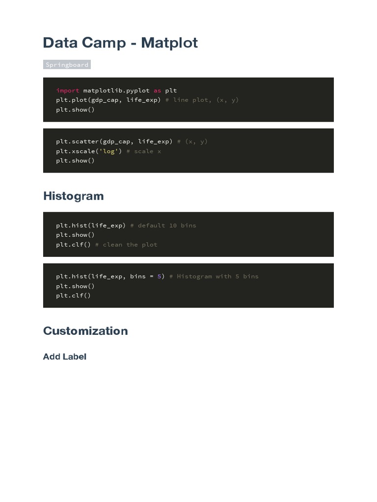 Data Camp - Matplot | PDF