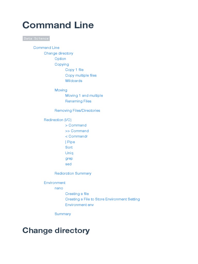 Command Line: Change Directory | PDF | Computer File | Unix