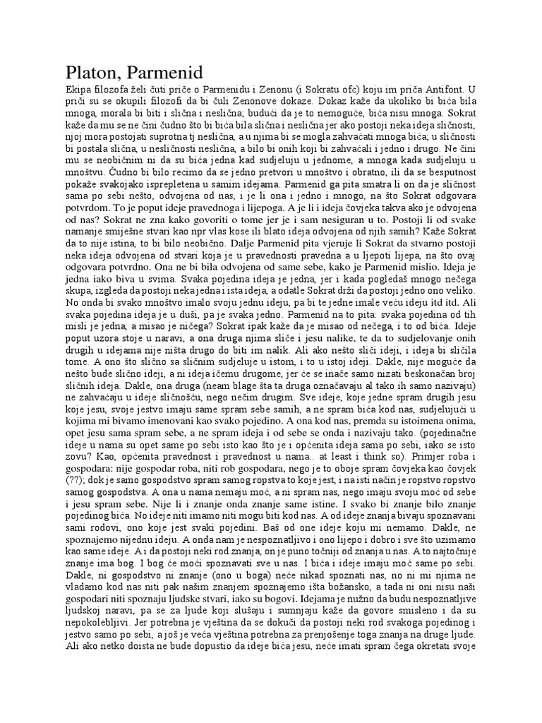 Platon Parmenid | PDF