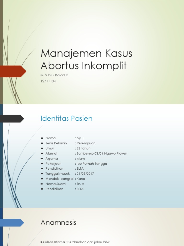 Laporan Kasus Abortus Inkomplit | PDF