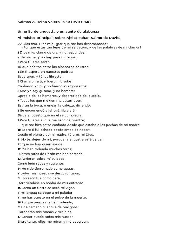 Salmos 22 | PDF | Salmos | Religión y creencia