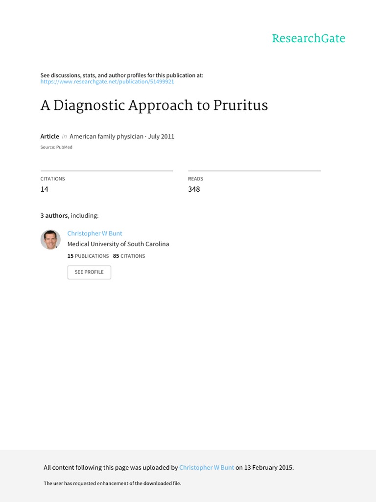 A Diagnostic Approach To Pruritus: American Family Physician July 2011 ...