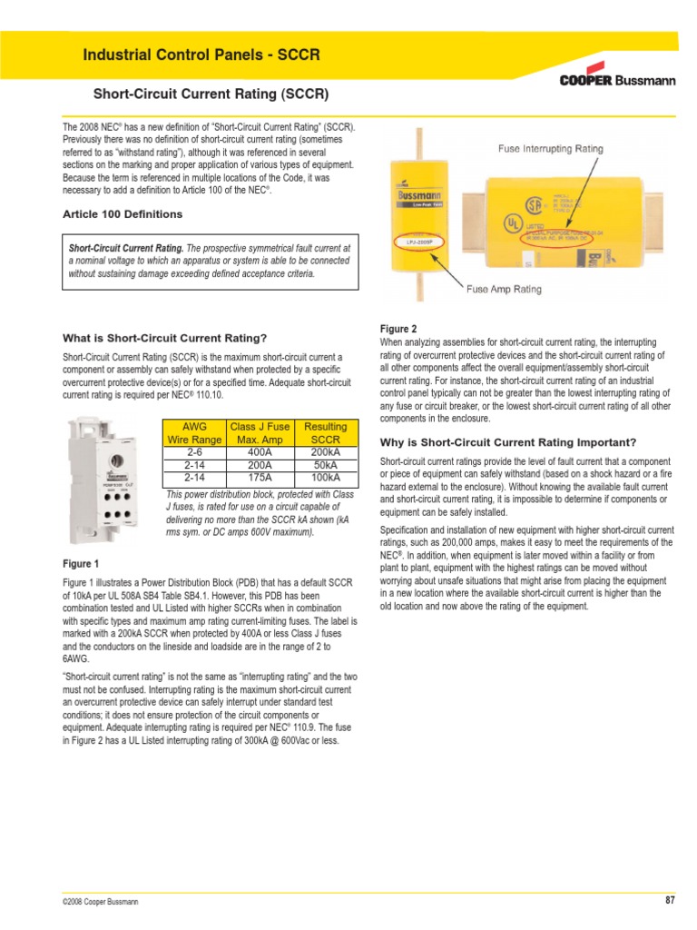 Short Circuit Current Rating Calculations | PDF | Fuse (Electrical ...