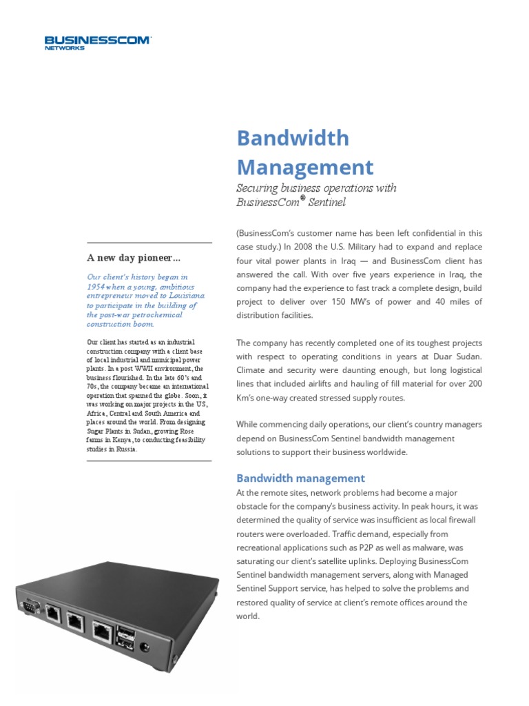 Sentinel Case Study | PDF | Quality Of Service | Computer Network