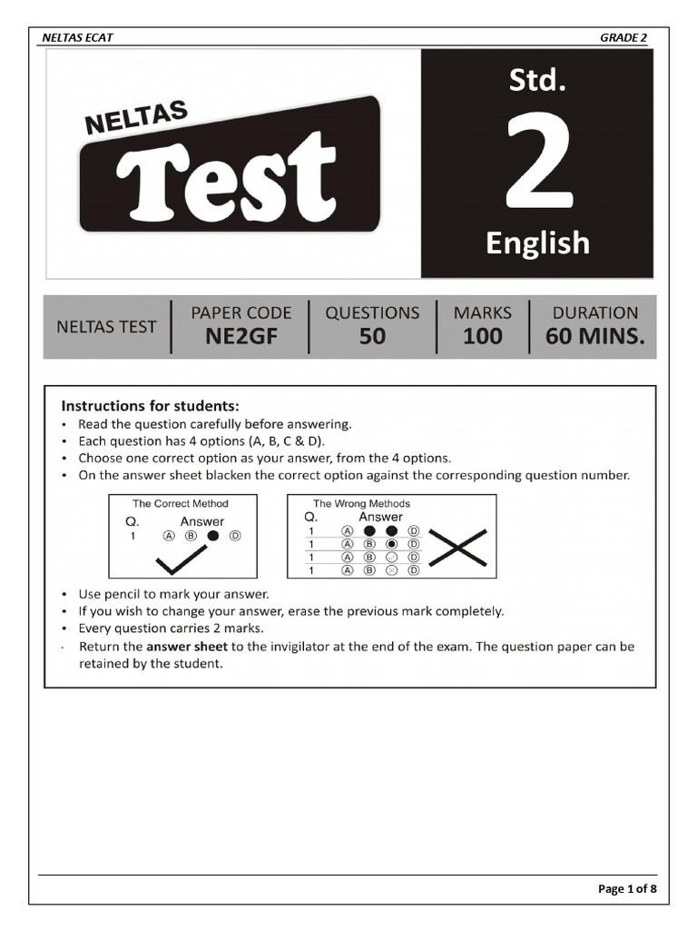 Std2ECATPracticePapers Test 2016 01-31-04 08 PM1 NELTAS | PDF | Circus ...