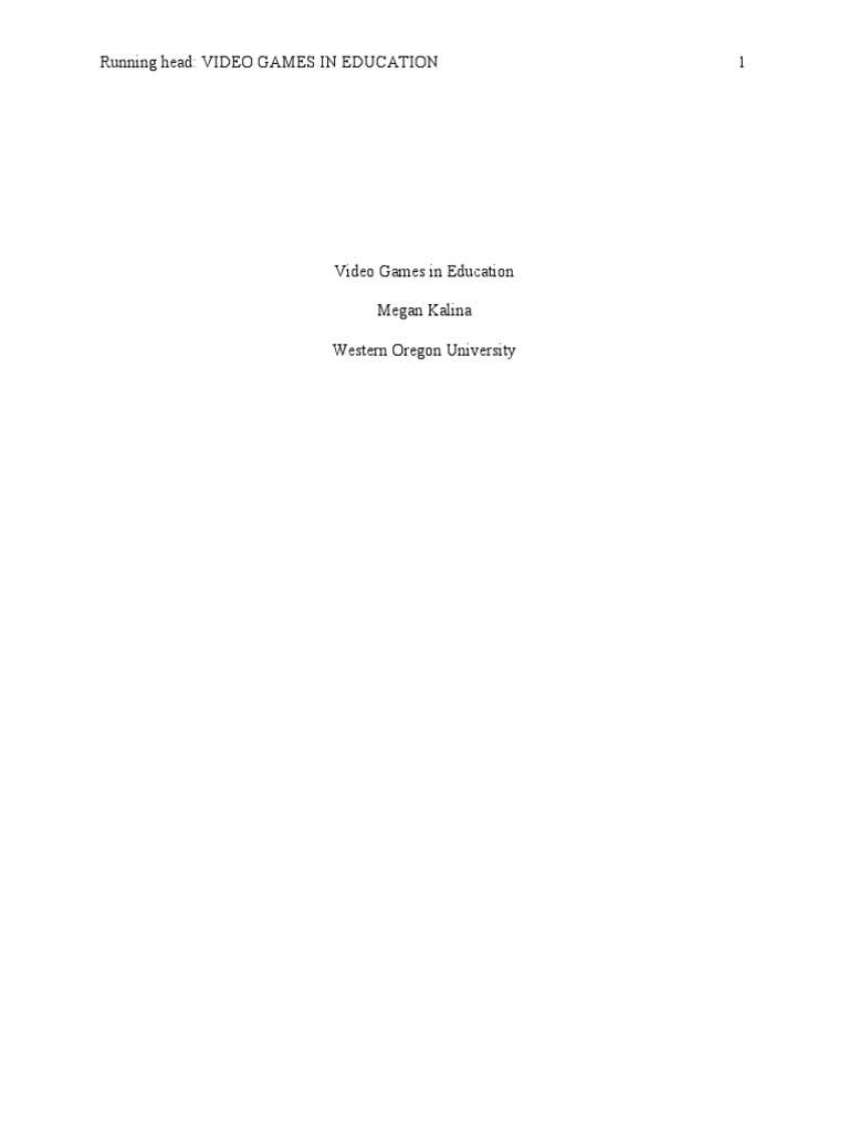 Enhancing Education with Video Games | PDF | Video Games | Memory
