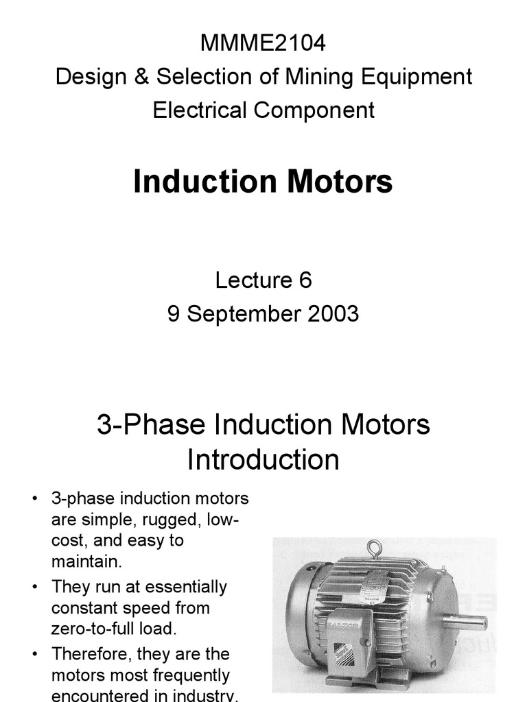 Lecture 6 - Induction Motors | PDF | Electric Motor | Electromagnetic ...
